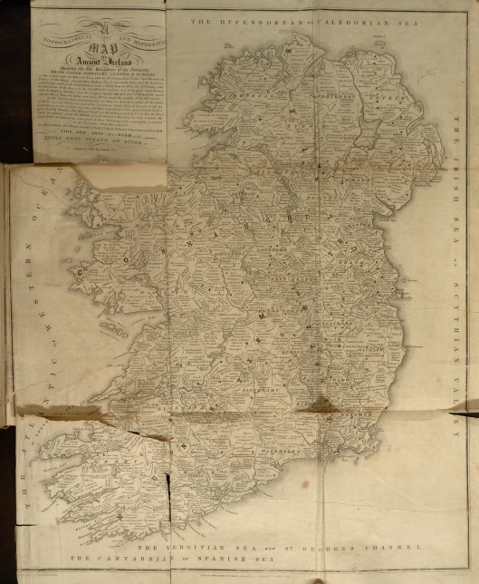 Map, 1846 by Bryan Geraghty, Anglesea Street, Dublin of Ancient Ireland ...