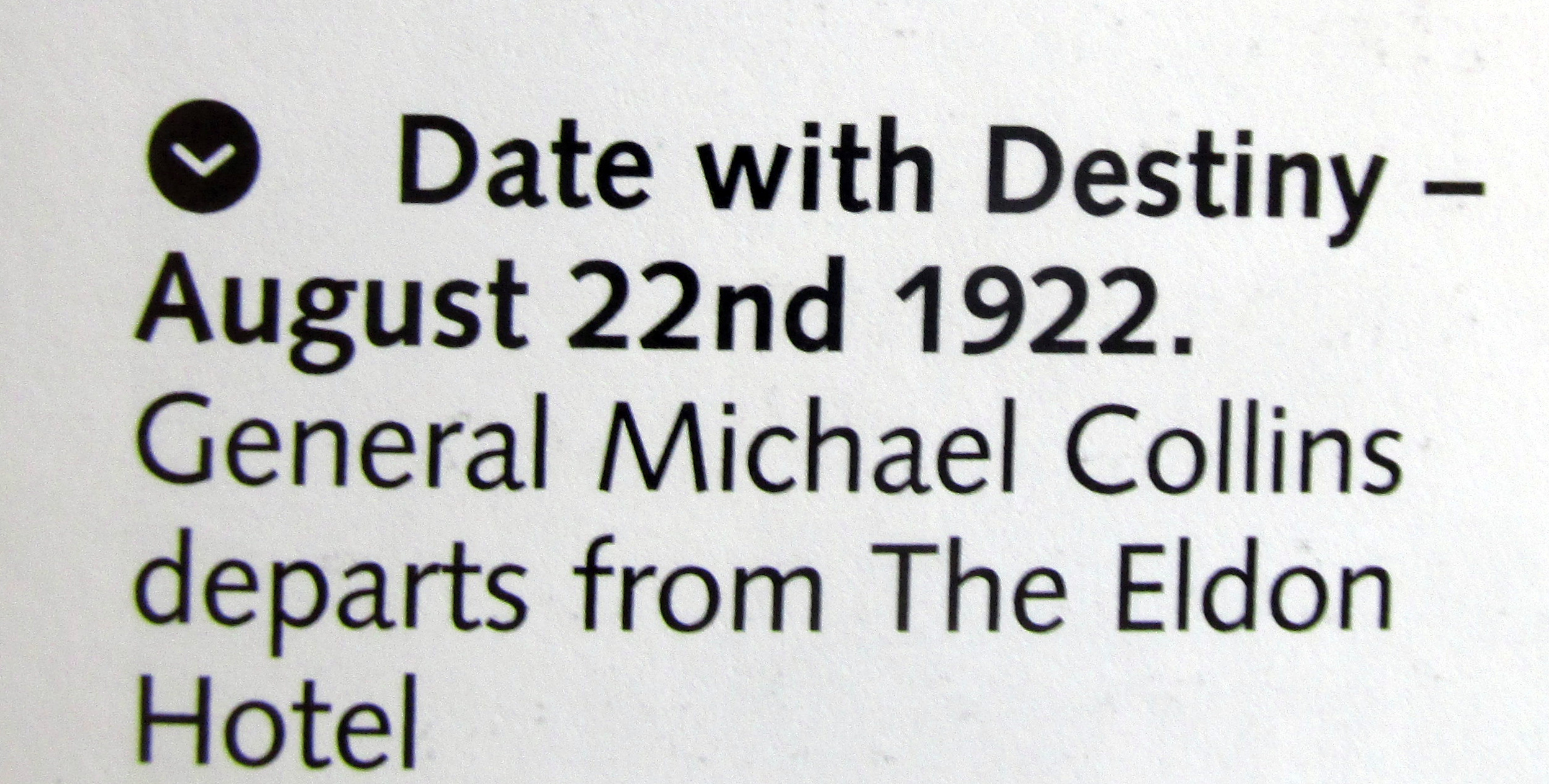 Day with Destiny, Michael Collins, leaving Eldon Hotel, Skibbereen ...