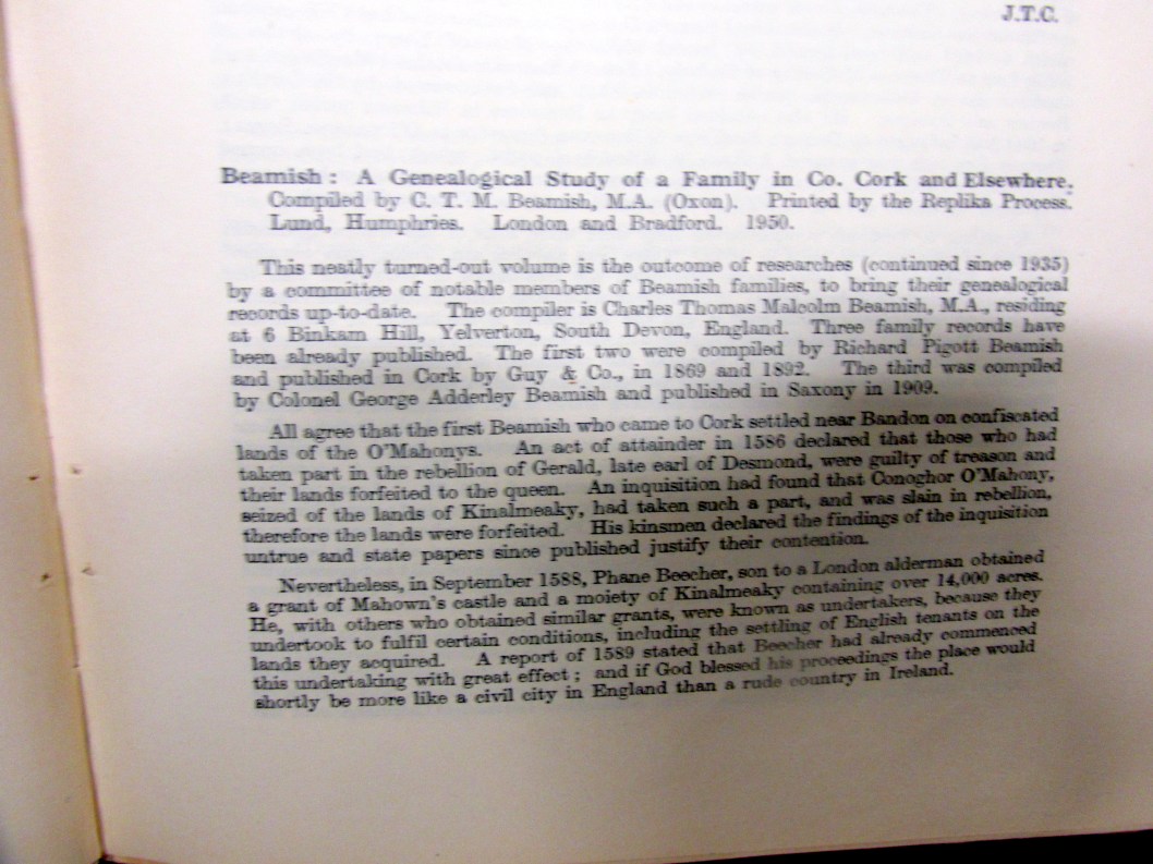 Genealogy of Cork Beamish Family and Beamish Genealogy Sources. | West ...