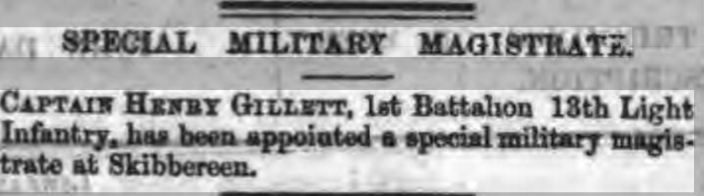 December 1866, Appointment of Lieutenant Colonel Norcott, Lieutenant ...