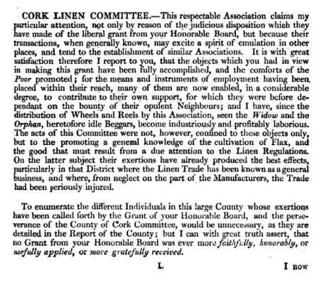 1817. Peter Besnard Inspector General of Linen for Provinces of Munster ...