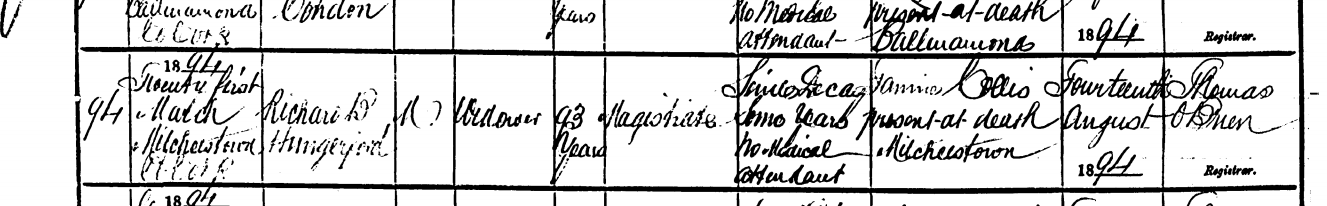 Richard Becher Hungerford (1801-1894). Probate £52 to Winspeare ...